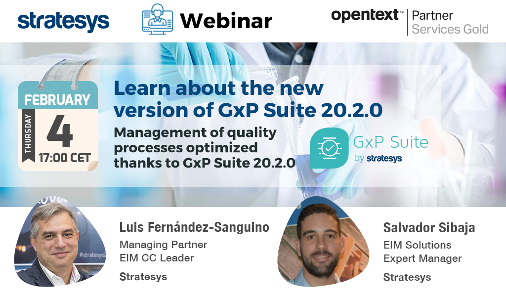 WEBINAR | Learn about the new version of GxP Suite 20.2.0 - Stratesys ...